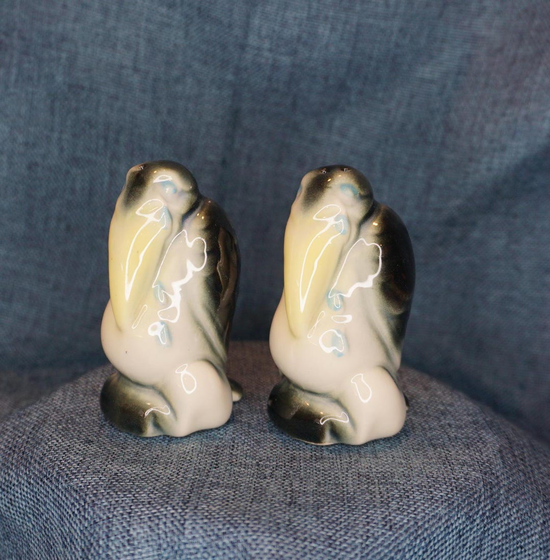 Cartoon Bird Salt Pepper Shaker. Crying Stork Stoneware Pottery Kitchen ...