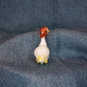 Miniature Goose Figurine. Antique Porcelain White Mother Goose ...
