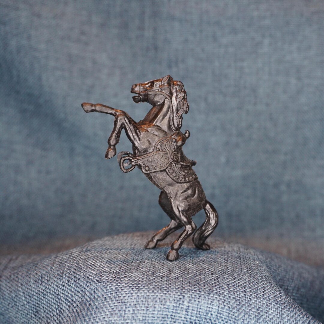 Miniature Plastic Horse Figurine. Vintage Marx Rearing Black Zorro ...