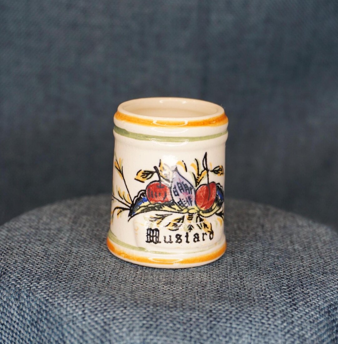 Vintage Ceramic Mustard Container: Miniature Kitchen Decor - Etsy