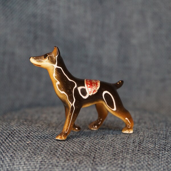 Porcelain Doberman Figurine - Etsy