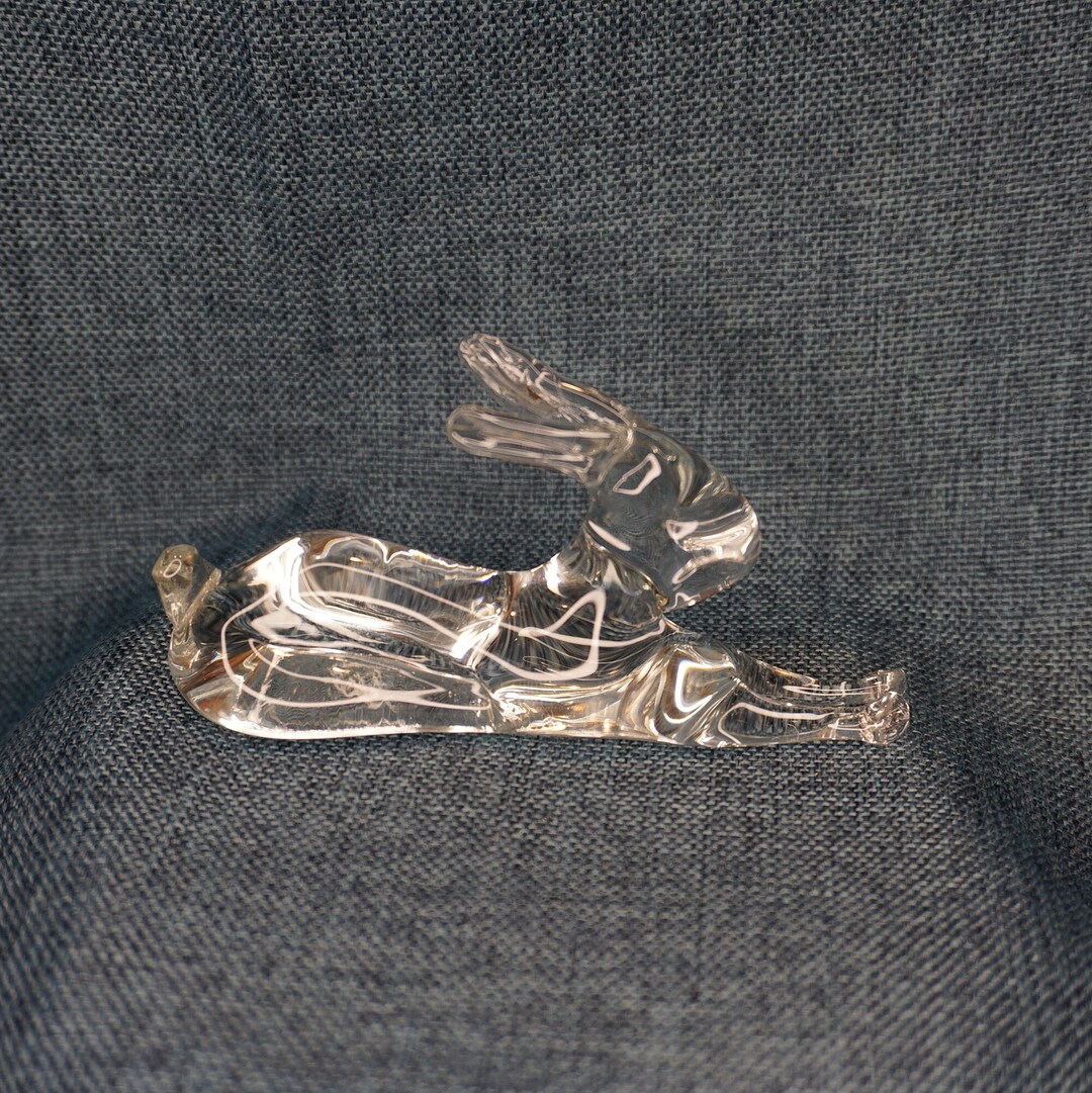 Vintage Clear Glass Rabbit Figurine. Easter Spring Glass Bunny ...