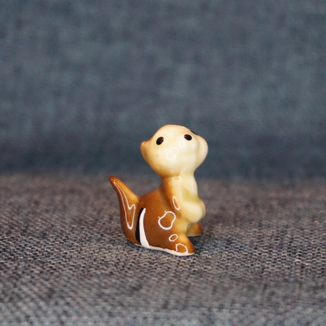 Tiny Porcelain Chipmunk Figurine. Miniature Bug House Ground Squirrel ...
