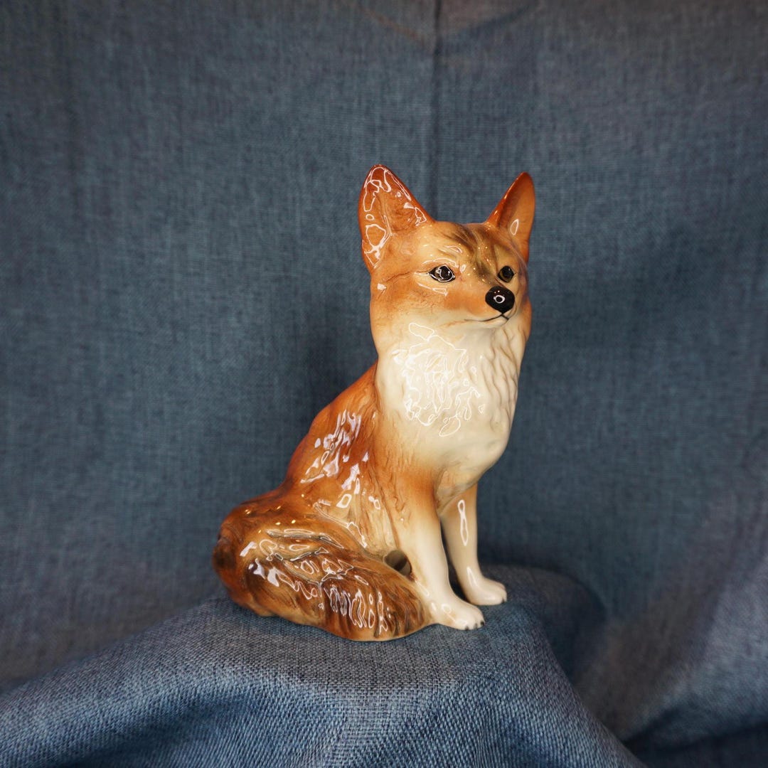 Vintage Ceramic Red Fox Figurine. Made in England Large Forest Woodland ...