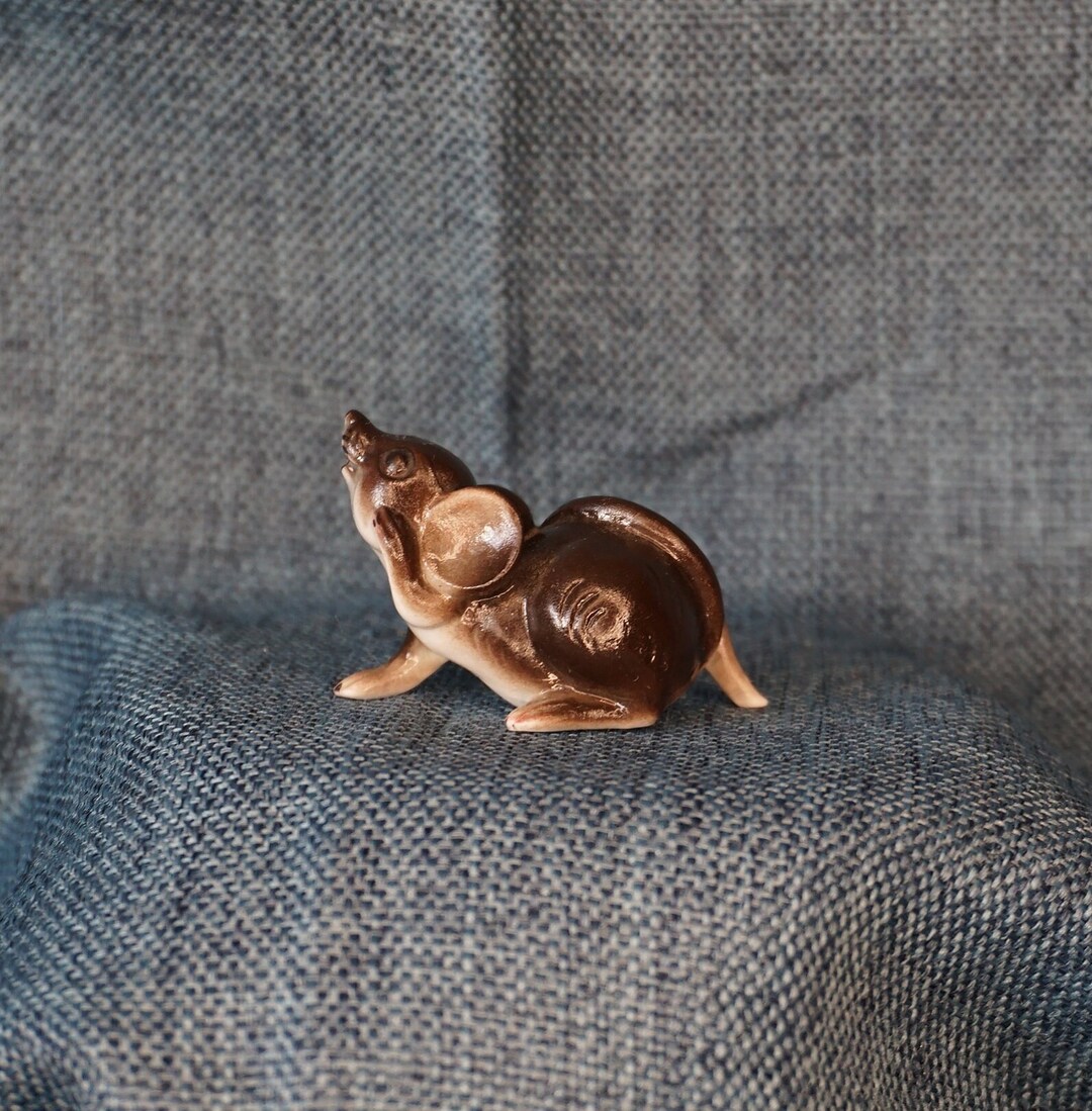 Miniature Porcelain Rat Figurine: Brown Bone China Collectible - Etsy