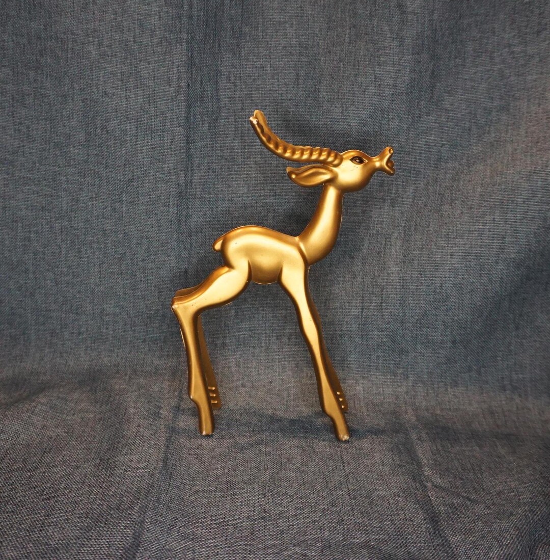 Breyer Gold Deer Figurine. Vintage Christmas Holiday Stylized Reindeer ...