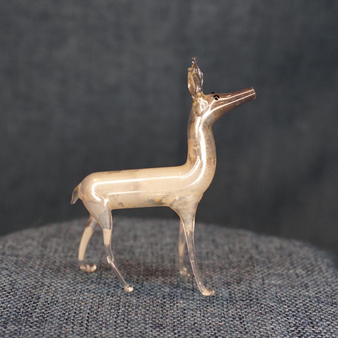 Antique Mercury Glass Deer Figurine. Bimini Silver Glass Doe Female ...