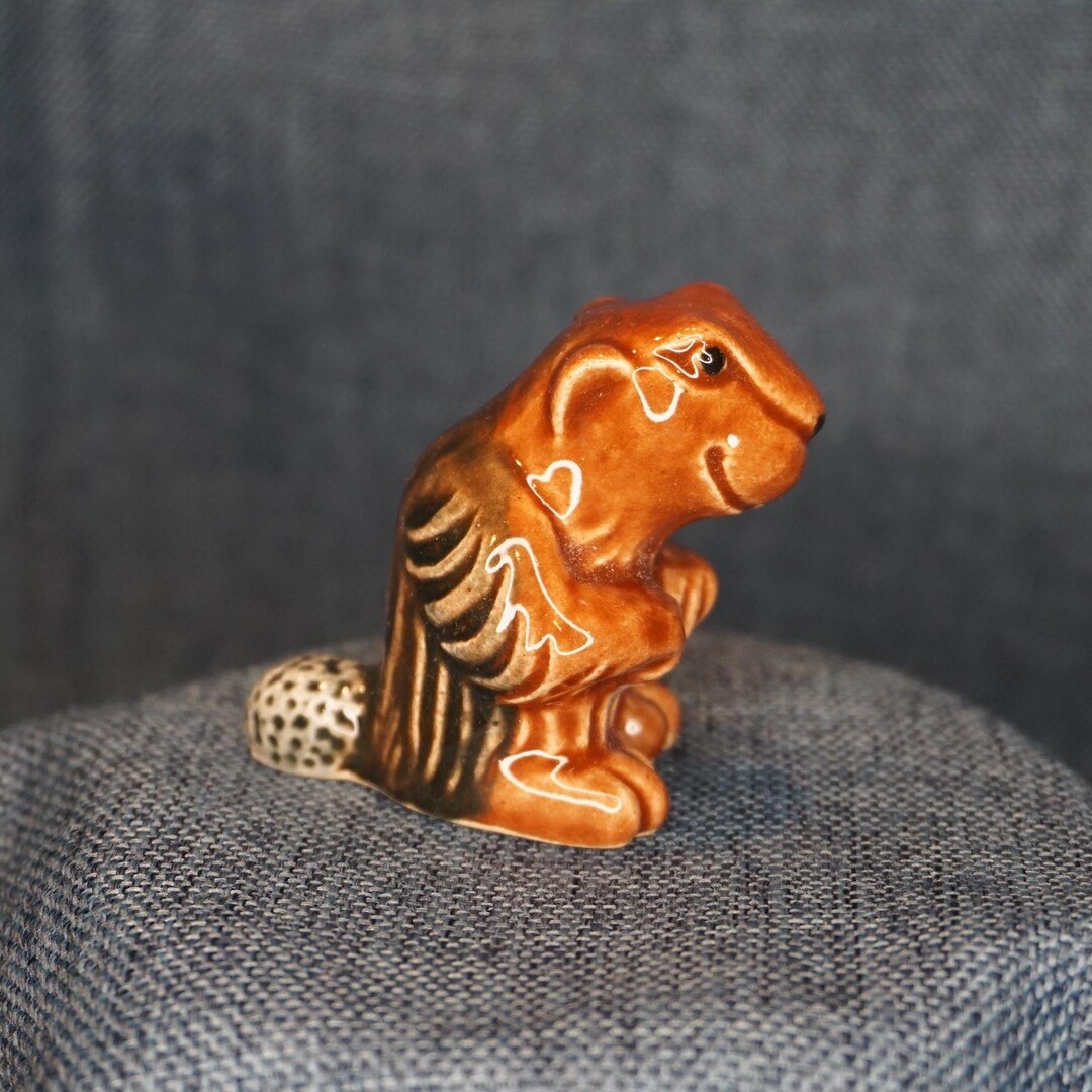 Vintage Ceramic Beaver Figurine: Stylized Animal Collectible Gift - Etsy
