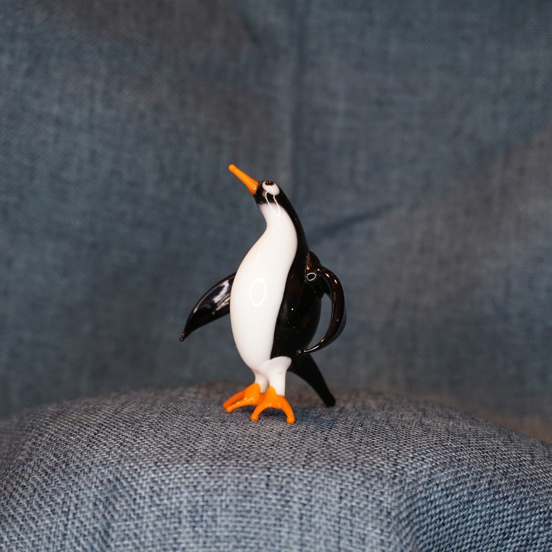 Small Glass Penguin Figurine. Funky Vintage Hand Made Lampwork Glass ...