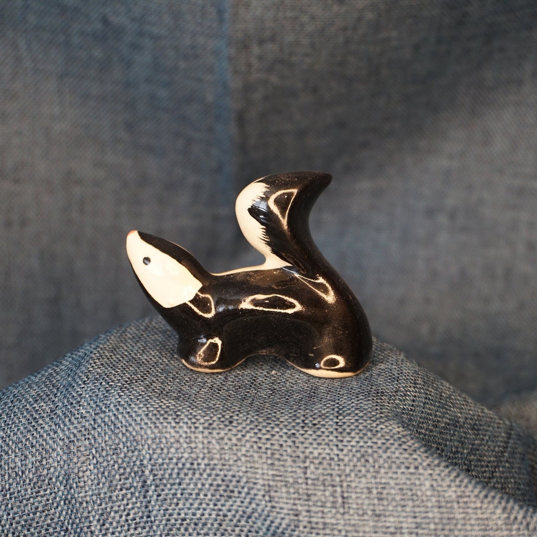 Vintage Ceramic Skunk Figurine: Miniature Animal Collectible - Etsy