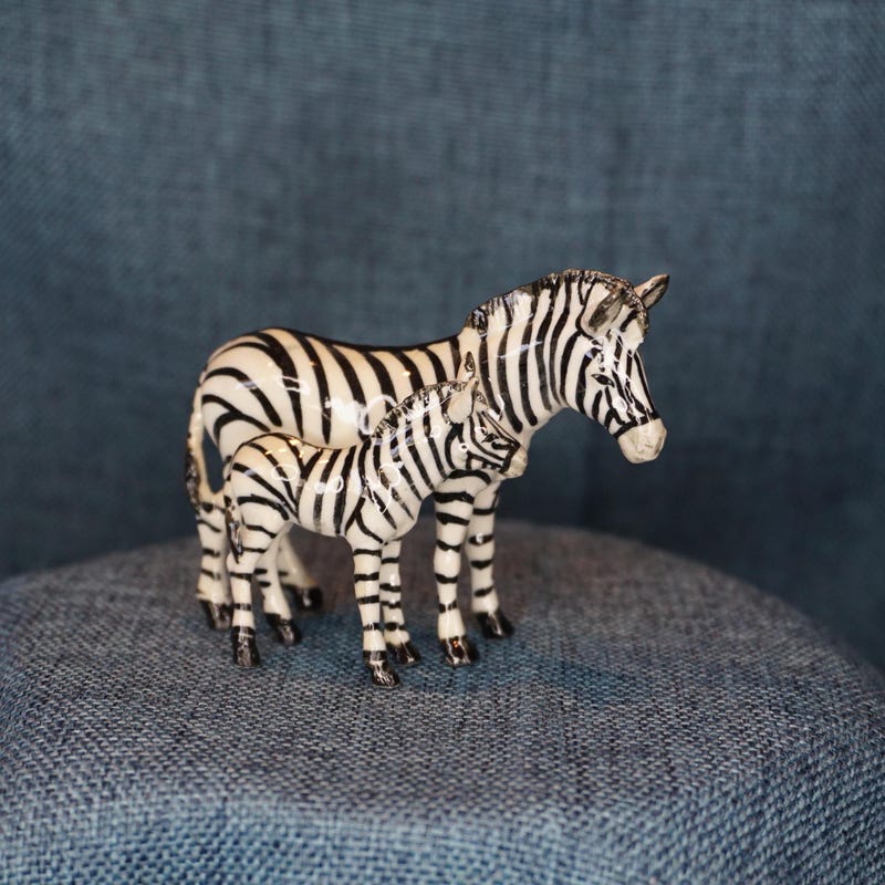 Ceramic Zebra Figurine - Etsy