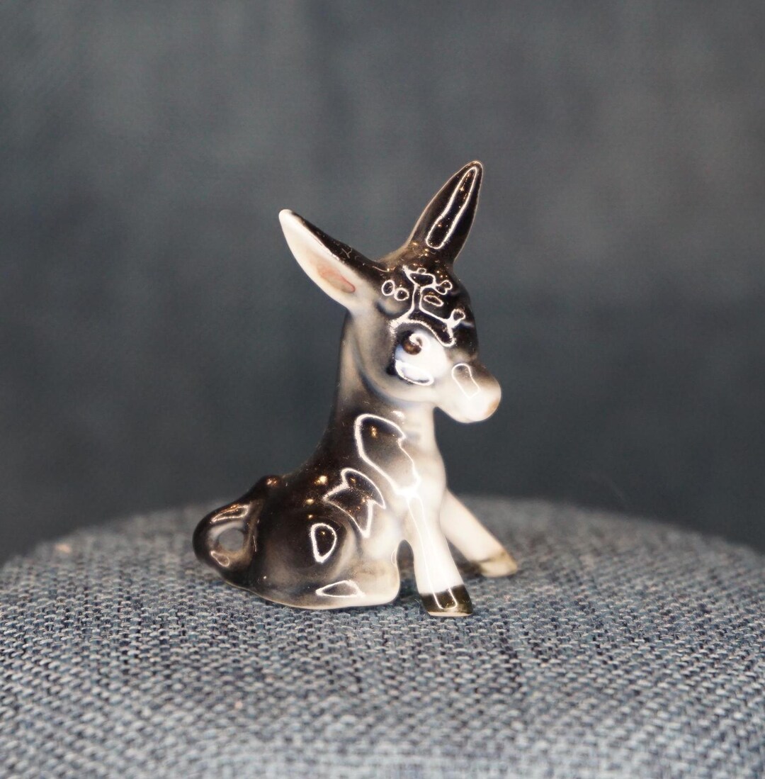 Vintage Donkey Figurine. Miniature Barnyard Farm Burro Collectible ...