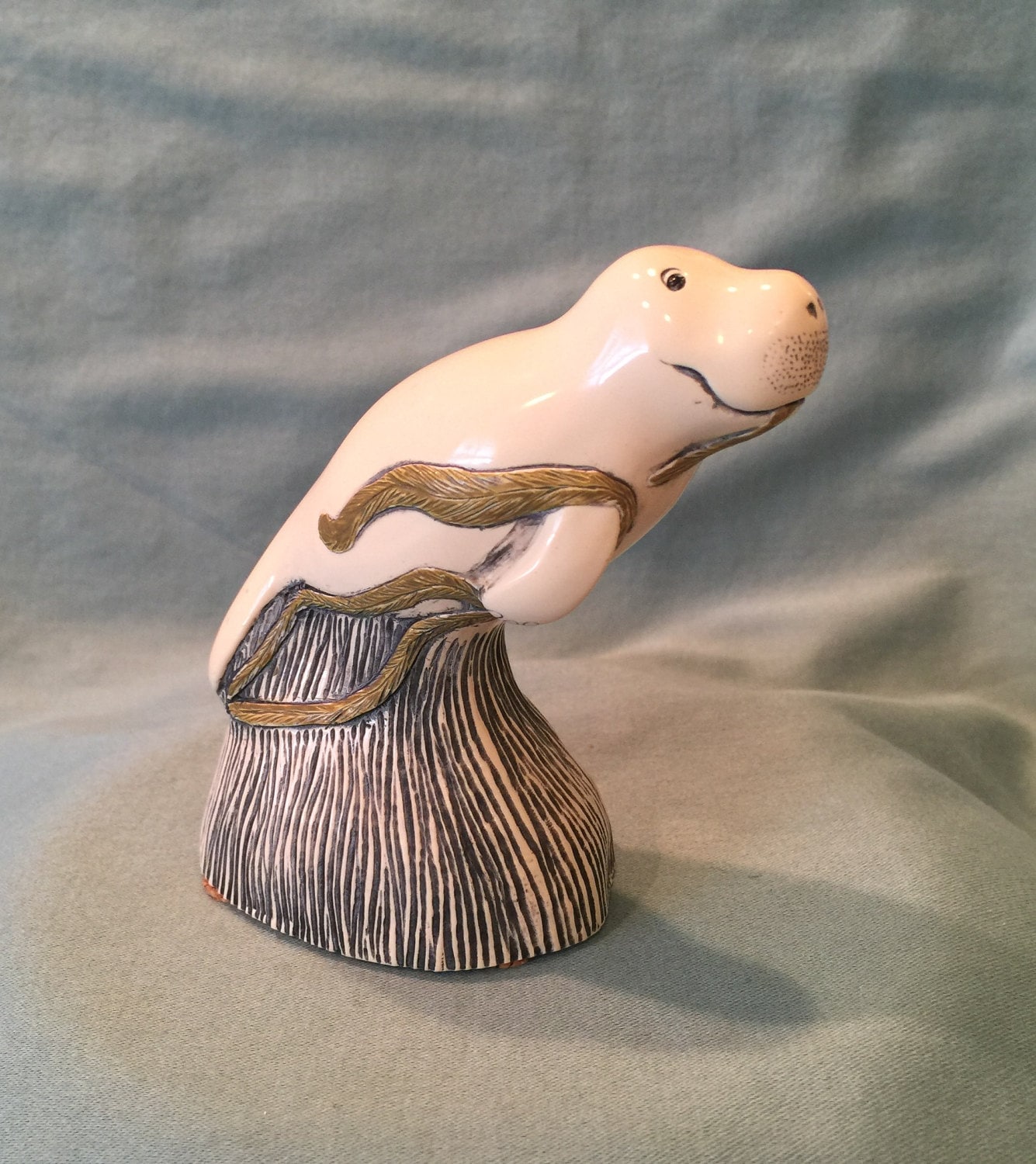 Cook Fine Art Manatee Sculpture. Signed G H Cook Cultured | Etsy