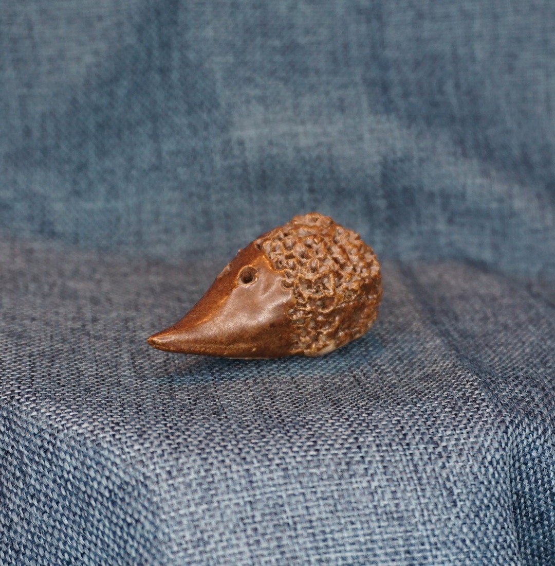 Stoneware Echidna Figurine. Vintage Brown Pottery Hedgehog Critter ...