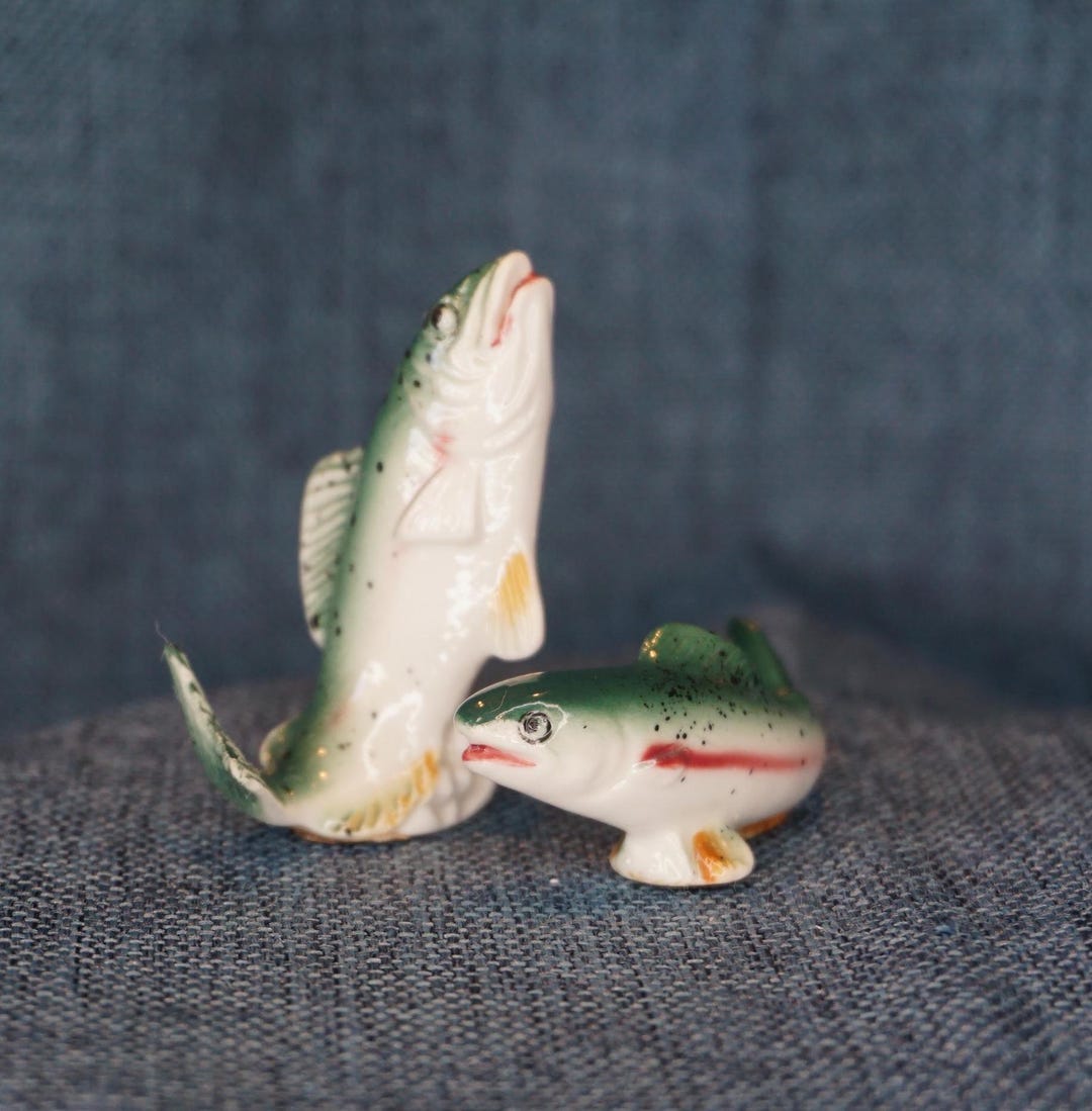 Miniature Trout Figurine Set. Bone China Japan Sport Fish Salmon ...