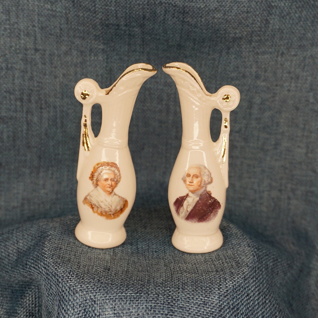 Miniature George and Martha Washington Pitchers. Vintage Founding ...