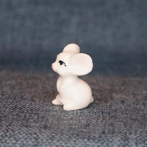 Vintage Bone China White Mouse Figurine. Bug House Miniature Porcelain ...