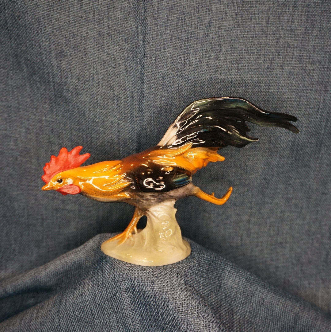 Goebel Rooster Figurine. Vintage Ceramic West Germany Bird Figure ...