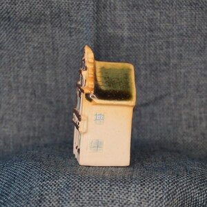 Miniature Ceramic House Figurine. Vintage Stoneware Italianate Cottage ...
