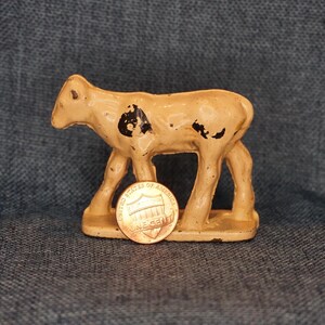 Vintage Cow Figurine. Auburn Rubber Made in USA Baby Cow Calf Barnyard ...