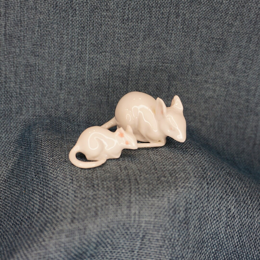 Vintage Miniature Porcelain Mice Figurines: Germany Albino Mouse Set - Etsy