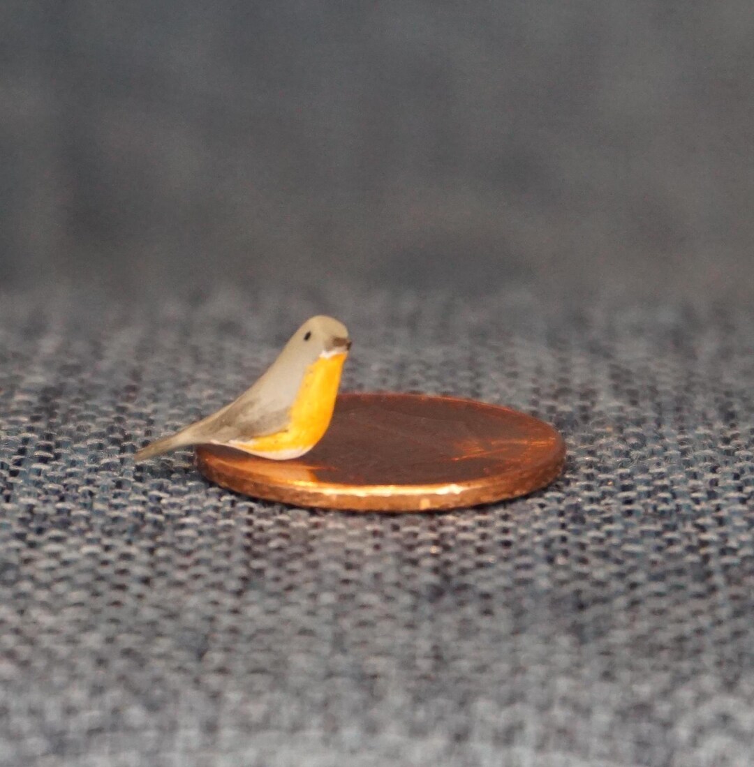 Miniature Blue Bird Figurine. Mirco Artisan Dollhouse Diorama Backyard ...