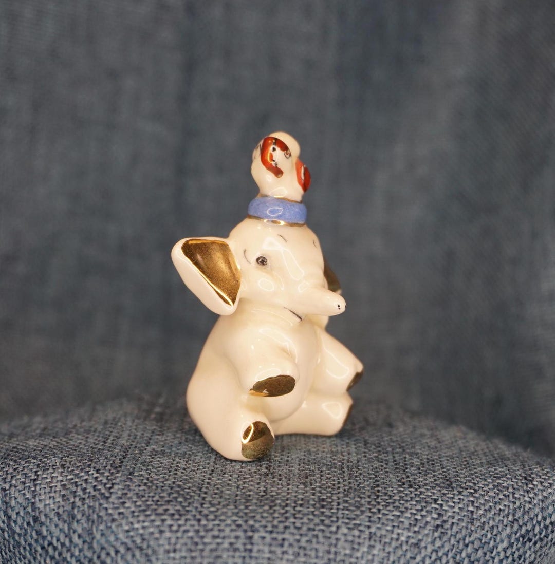 Kay Finch Circus Elephant Figurine. Vintage Mid Century Whimsical White ...