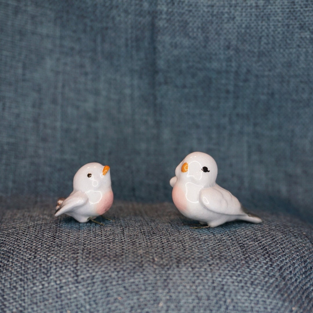 Miniature Blue Tweetie Bird Mama and Baby Figurine Set. Hagen - Etsy