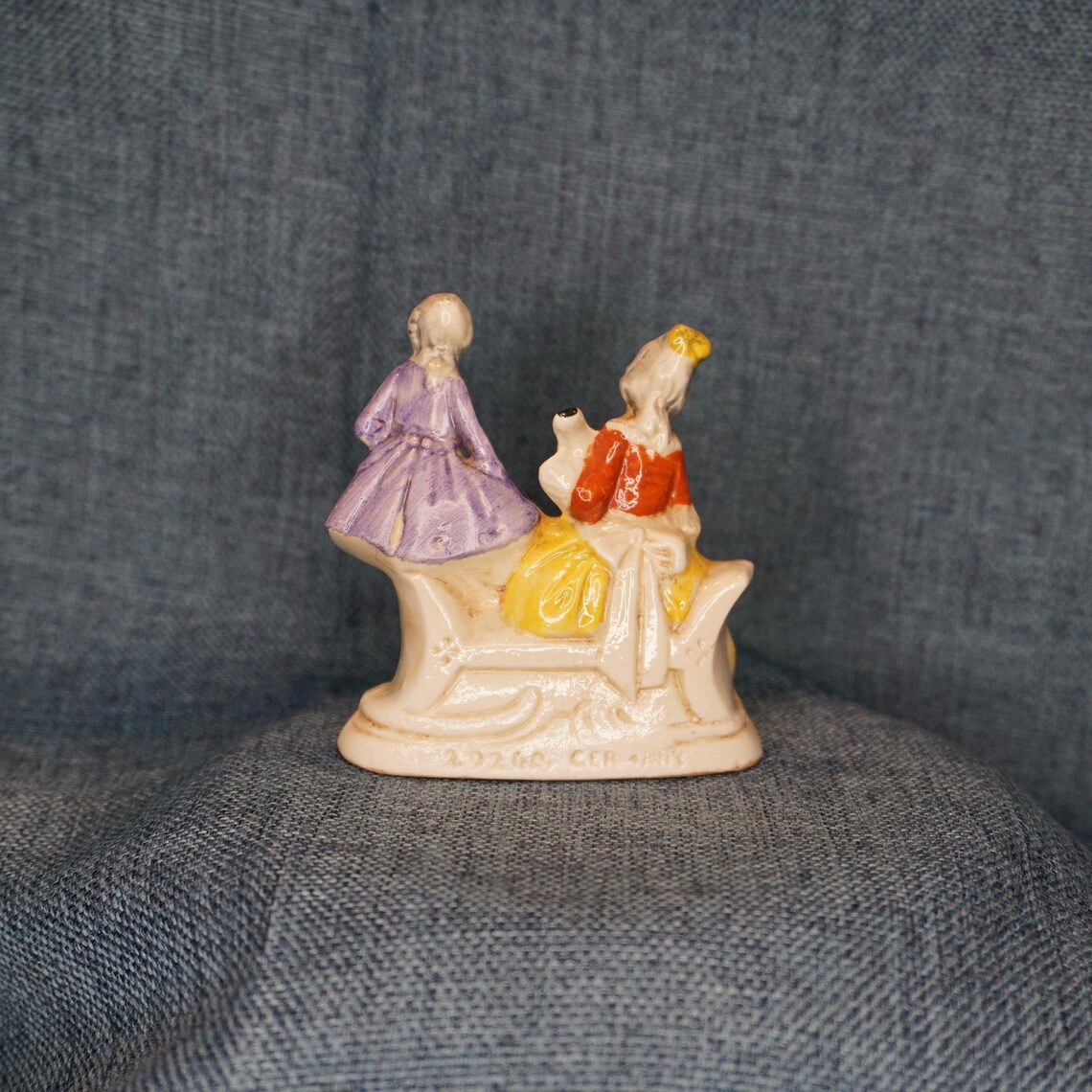 Germany Porcelain Victorian Couple Figurine: Antique Hand-painted Decor ...