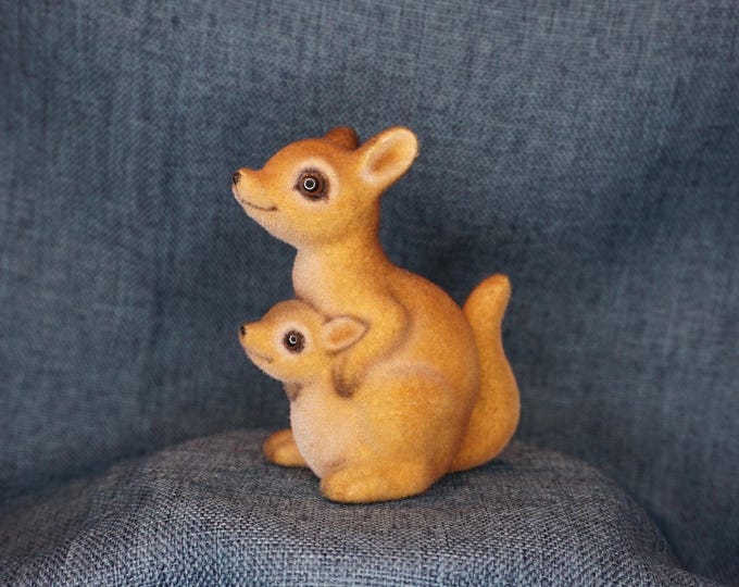 1970s Flocked Kangaroo Figurine. Josef Originals Fabulous Fuzzy ...