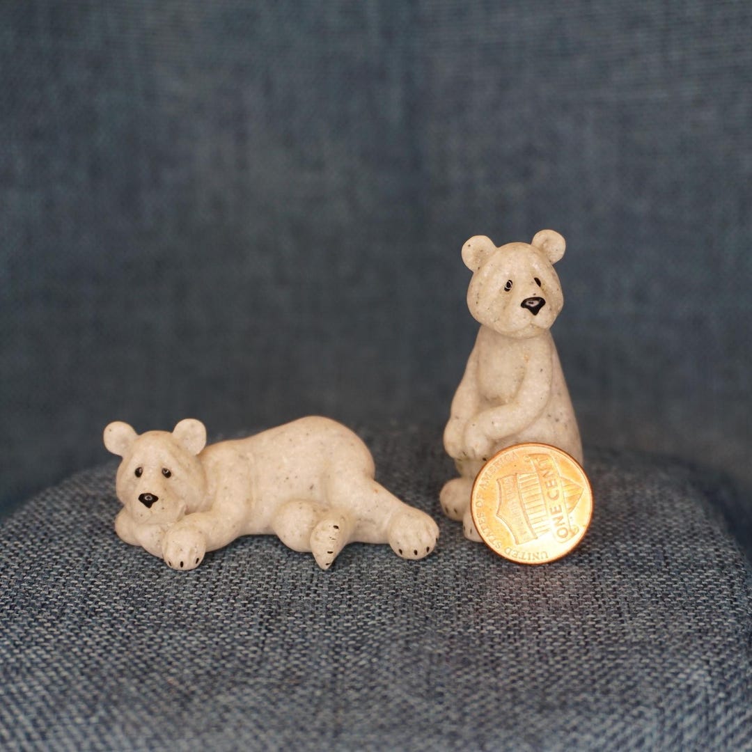 Quarry Critters Bear Figurine Set. Miniature Cartoon Animal ...