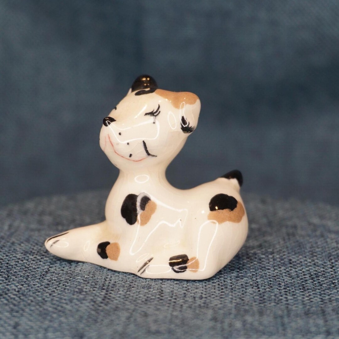 Miniature Party Poodle Figurine. Vintage Ceramic Liver Dalmatian Dog ...