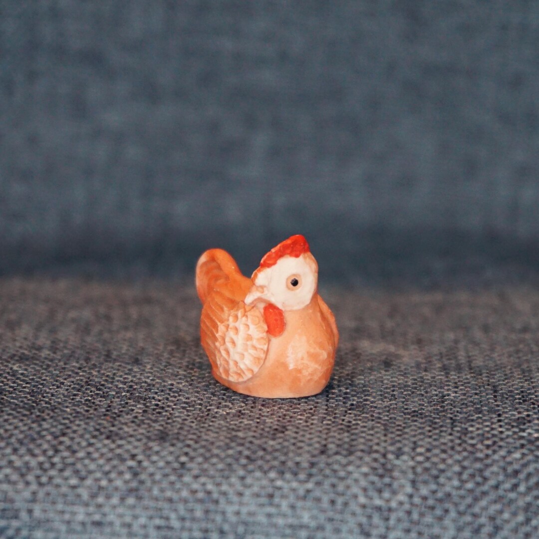 Peter Fagan Chicken Figurine. Miniature 1980s Hand Painted in Scotland ...
