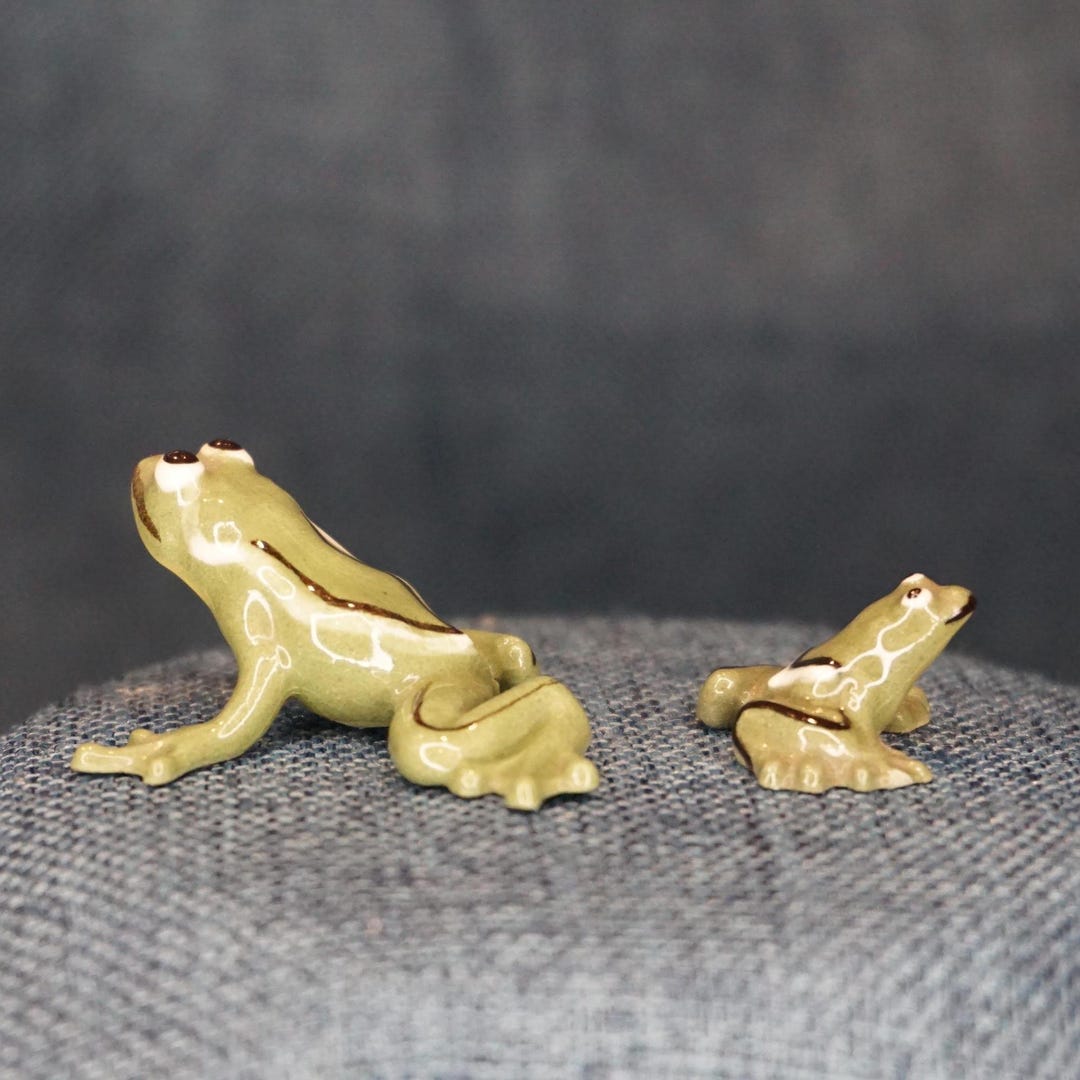 Hagen-renaker Tree Frog Figurine Set AS-IS. Vintage Green Frog ...