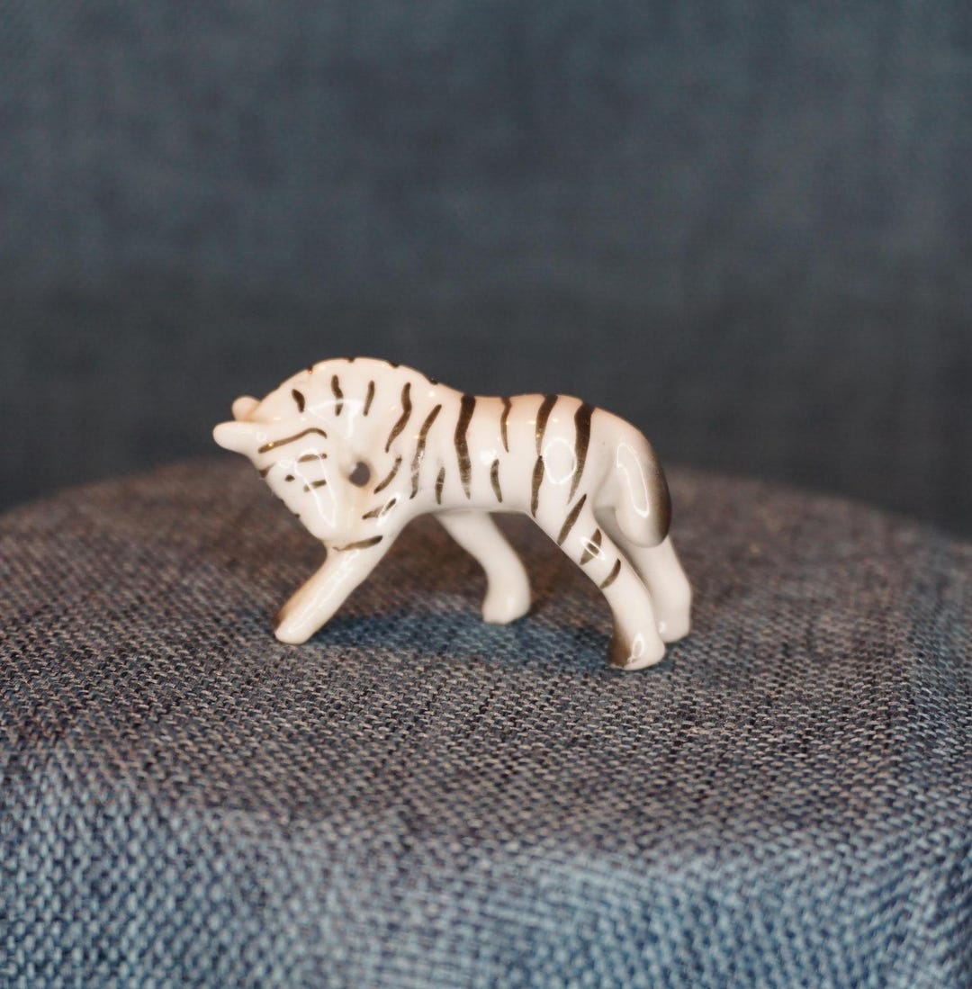 Miniature Zebra Figurine. Vintage Porcelain African Wild Circus Animal ...