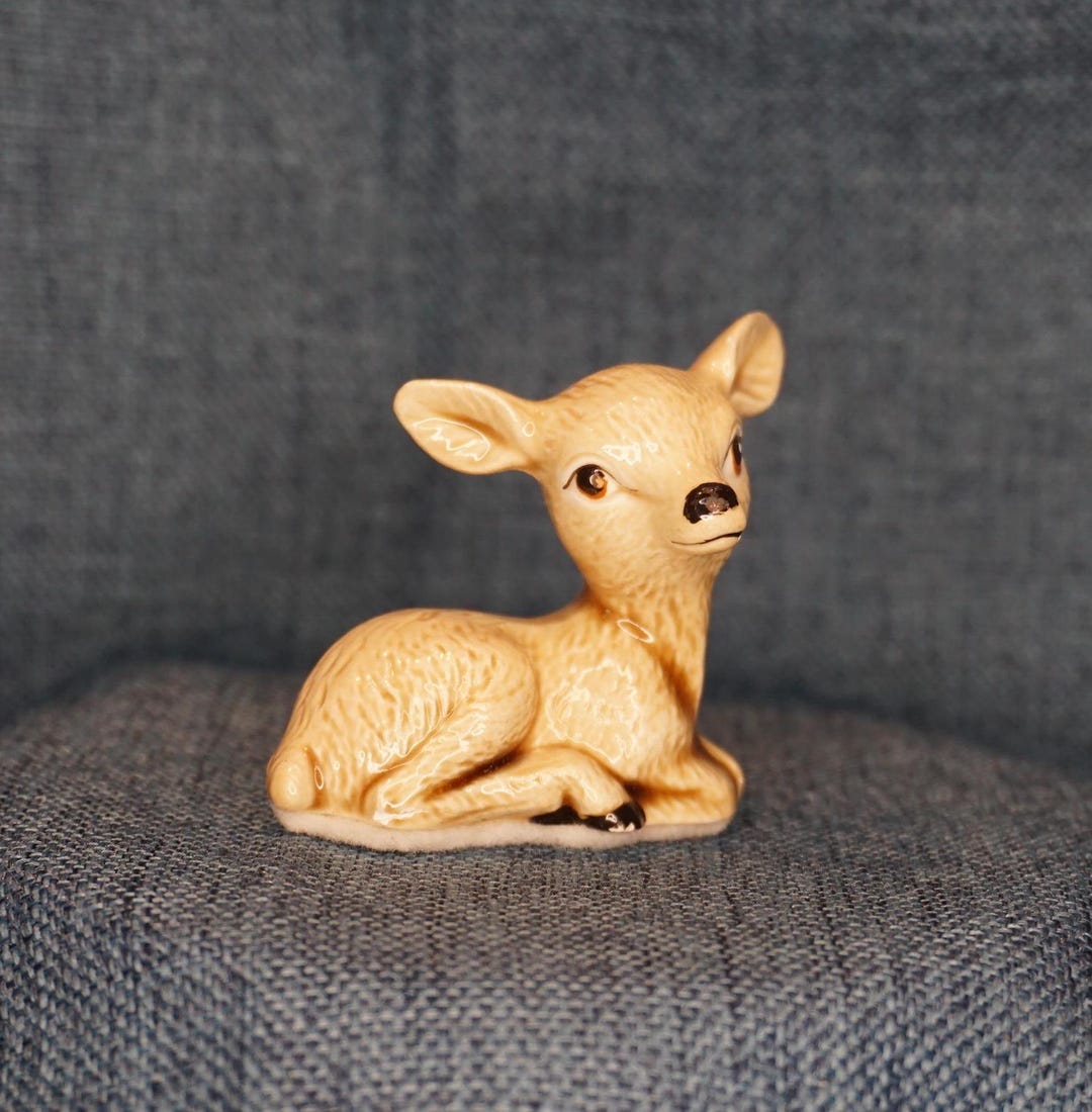 Vintage Ceramic Fawn Figurine: Miniature Animal Decor - Etsy