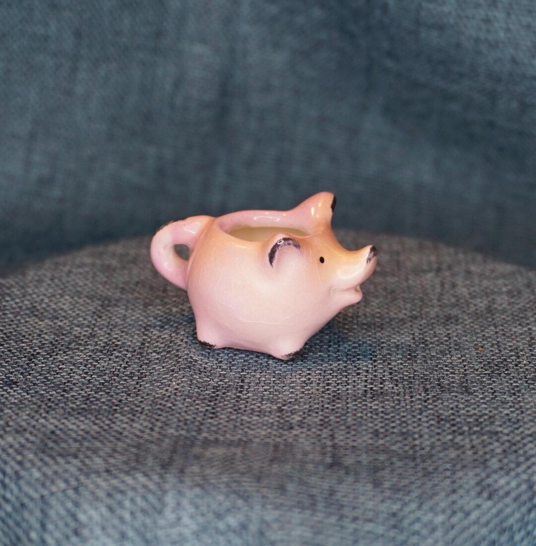 Miniature Pig Pitcher. Germany Doll Tea Set Figural Pink Hog Creamer ...