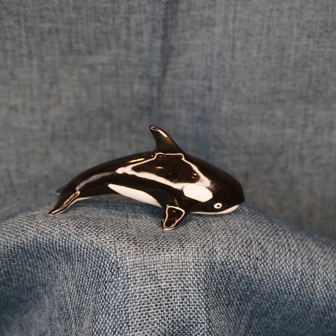Miniature Orca Figurine. Kelvins Bone China Japan Killer Whale ...