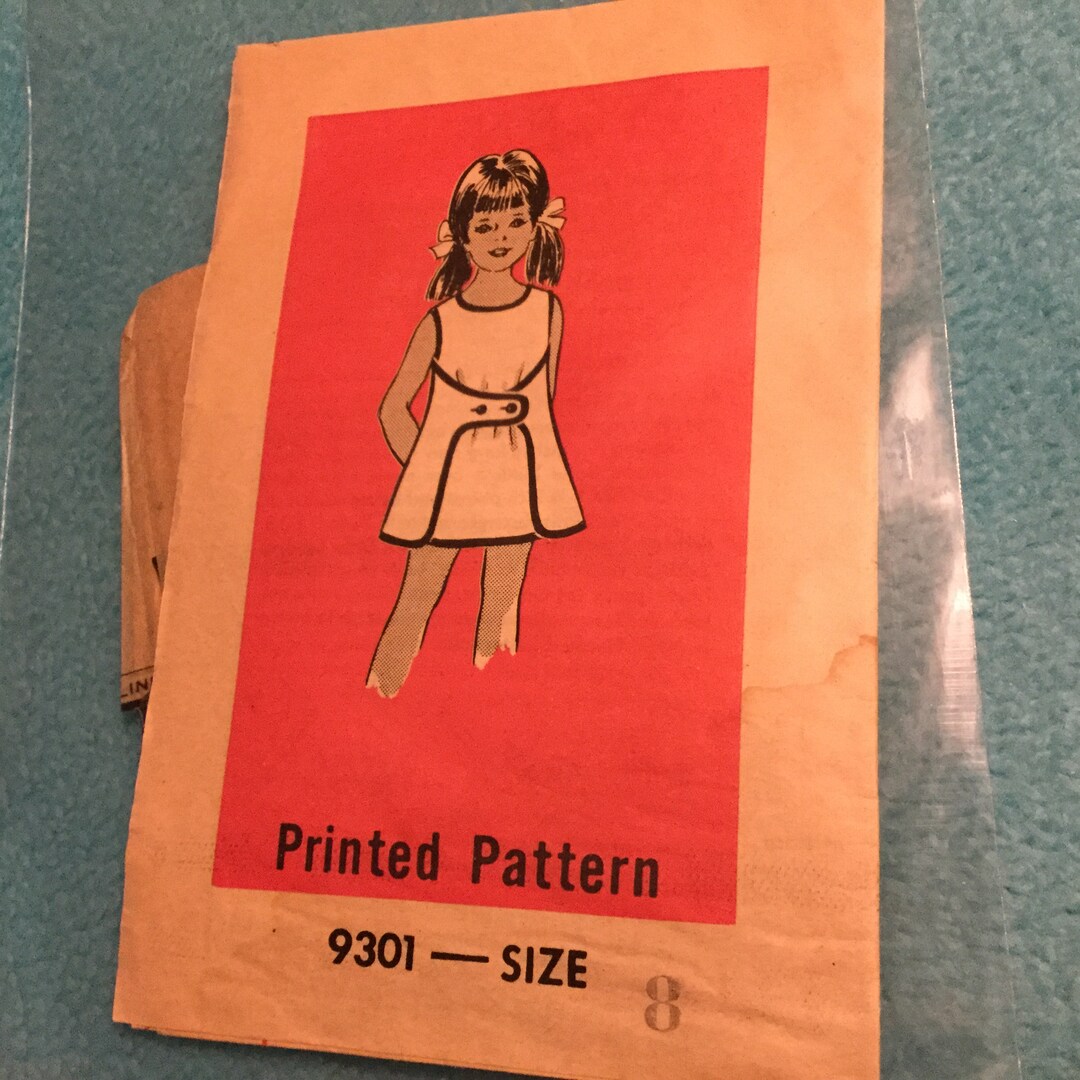 1970s Child Size 8 Wrap Around Dress Mail Order 930 Sewing Etsy