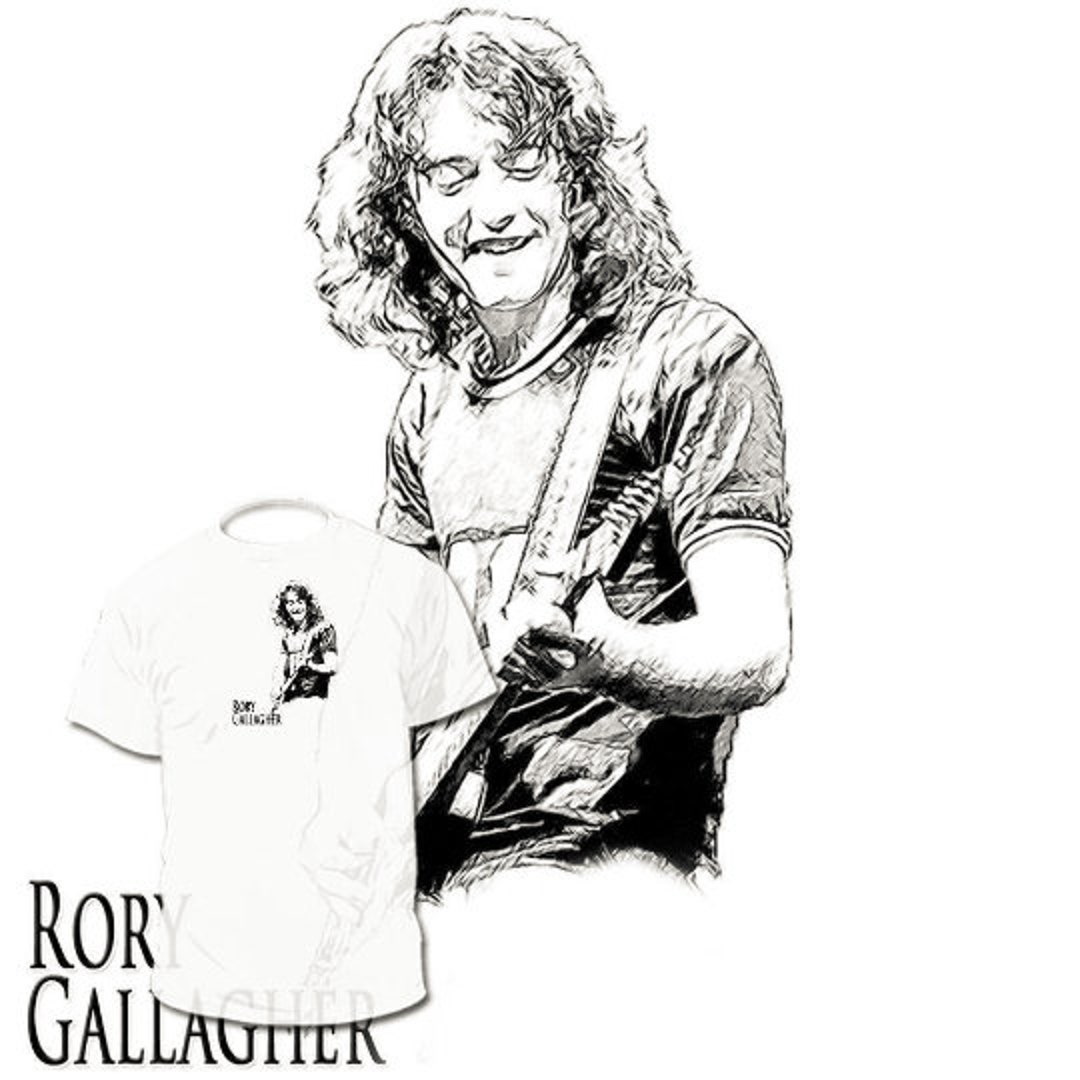 Rory Gallagher Drawing T-shirt ---- Irish Blues Rock Gary Moore ...