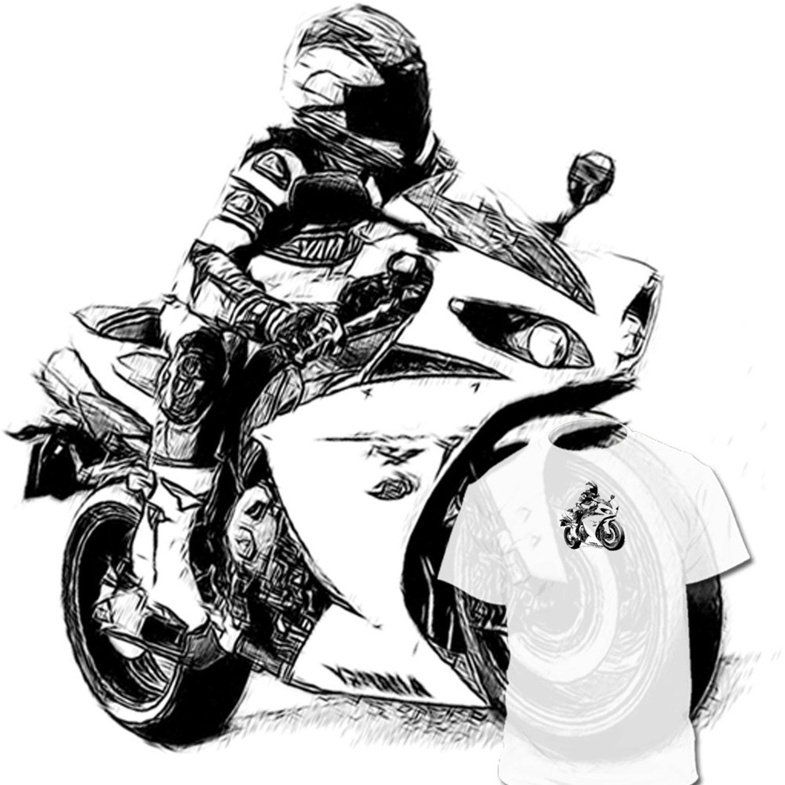 Yamaha R 1 Drawing T Shirt Vmax V Star Raider Bolt Road Royal Star ...