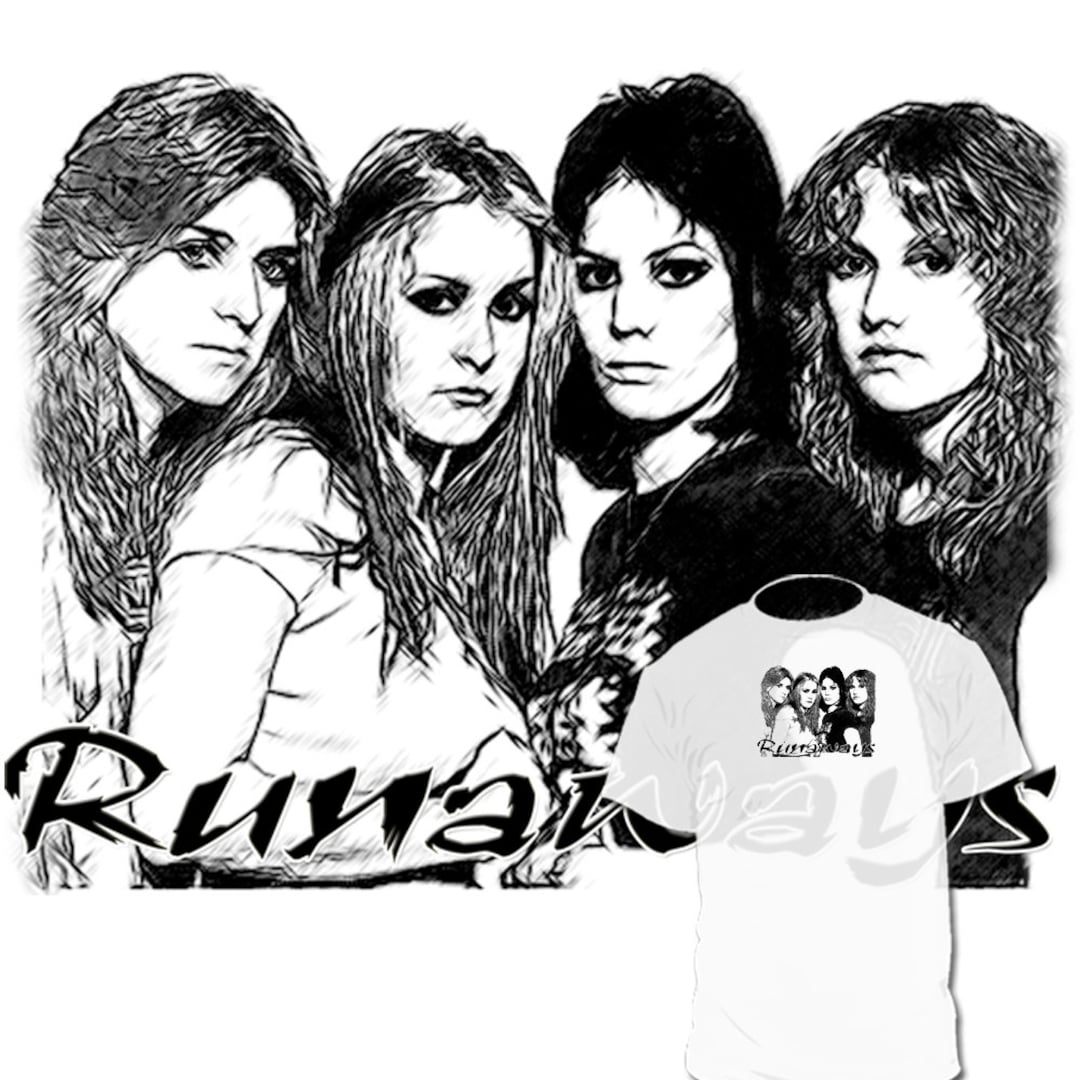 Runaways Drawing T Shirt Joan Jett Lita Ford Drawings of YOUR Vavorite ...