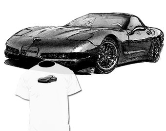 Corvette C5 Drawing - Etsy