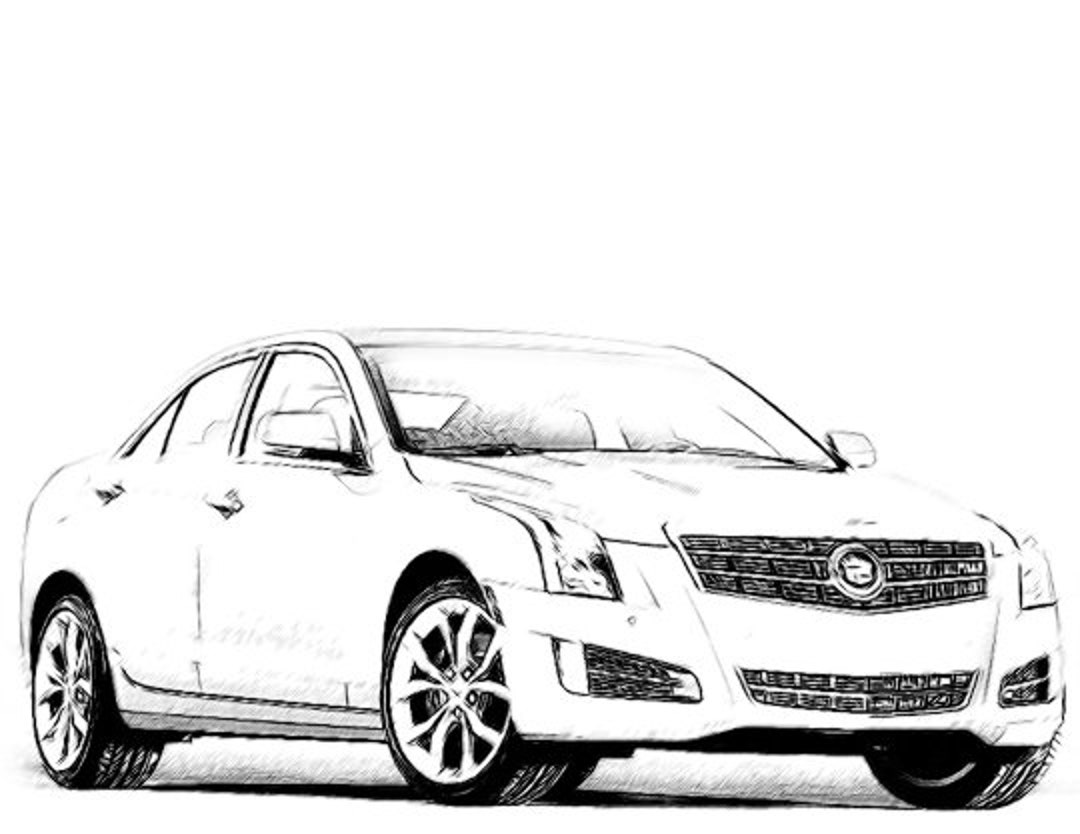Cadillac ATS Drawing T Shirt - Etsy