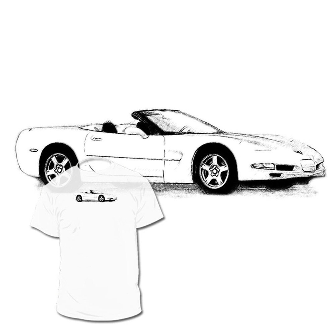 Corvette C5 Convertible Drawing Tshirt Chevy Drawingsavailabl C1 C2 C3 ...