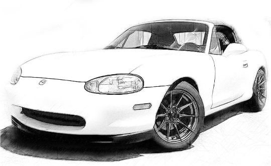 Mazda Miata T Shirt Drawing of Your Car is Available Fiero - Etsy