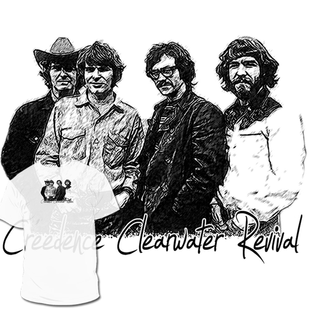 CCR Drawing T Shirt Art Creedence Clearwater Revival John Fogerty Are ...