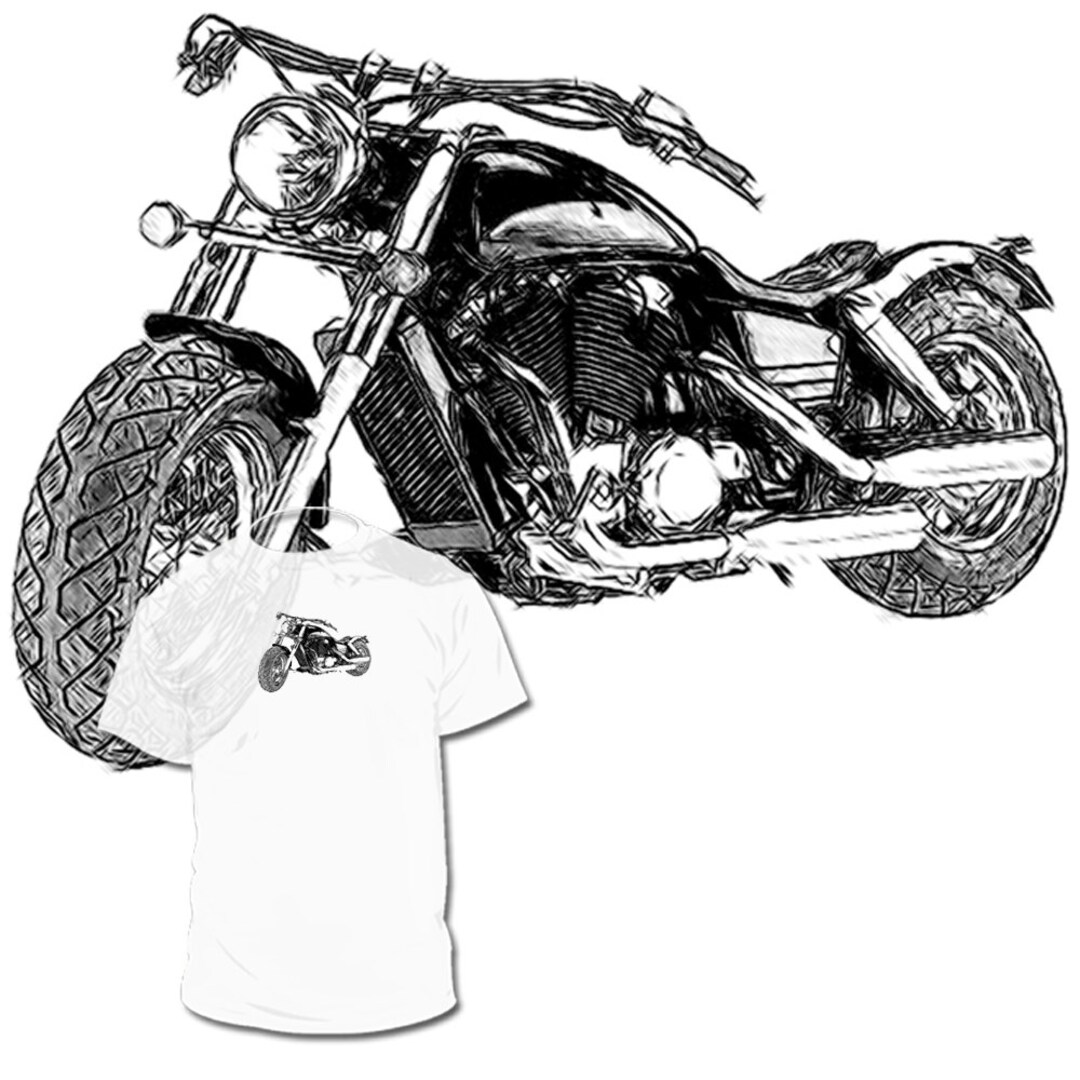 Harley Davidson Softail Drawing T Shirt Sportster V-rod Ultra Dyna ...