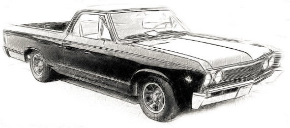Chevrolet El Camino T Shirt Drawing of YOUR Favorite Car is | Etsy