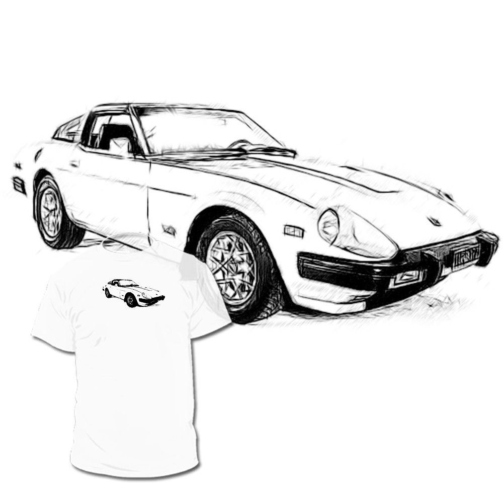 Datsun 280 Z X Drawing T Shirt 240 Z 260 280 Zx 300 Zx Nissan Z 34 370 ...